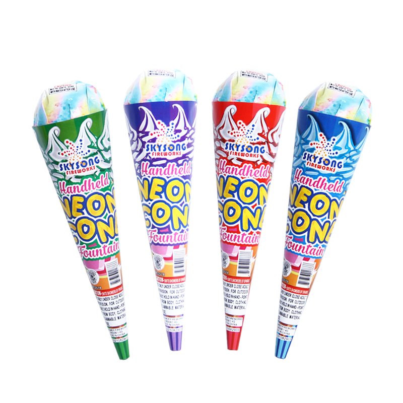 Handheld Neon Cone Fountain - Skysong Fireworks