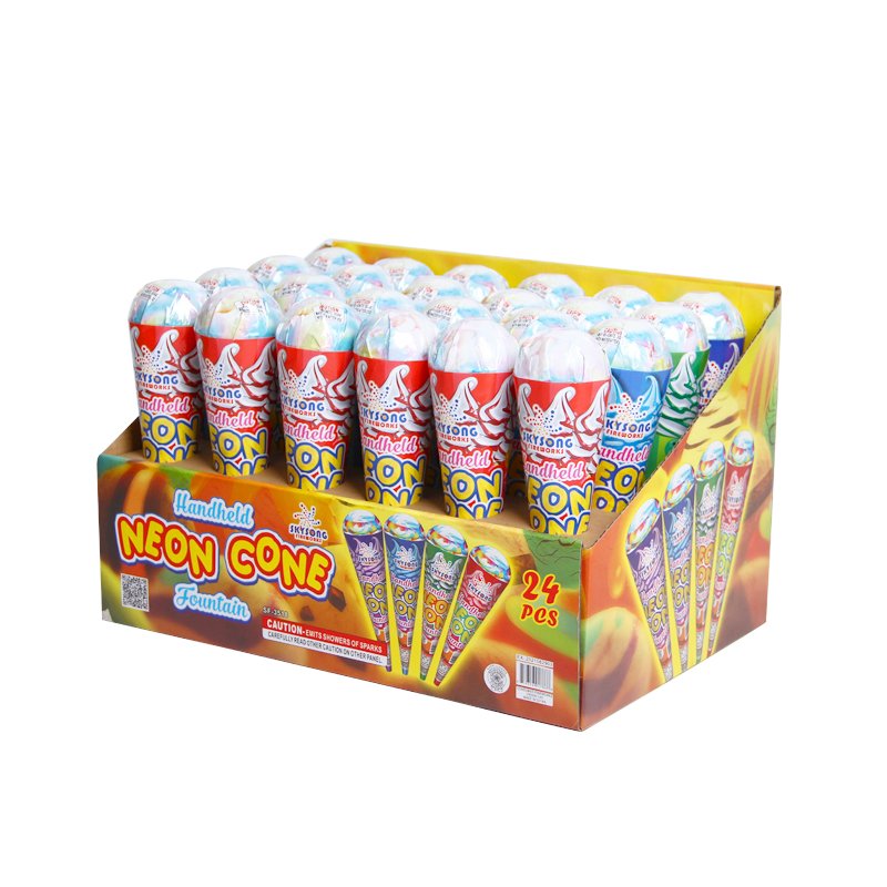 Handheld Neon Cone Fountain - Skysong Fireworks
