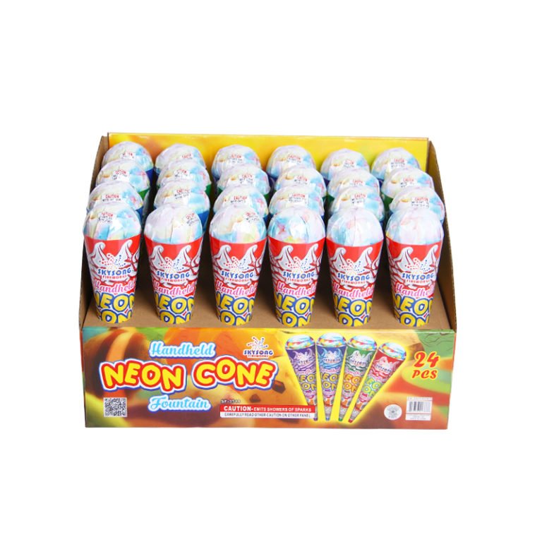 Handheld Neon Cone Fountain - Skysong Fireworks
