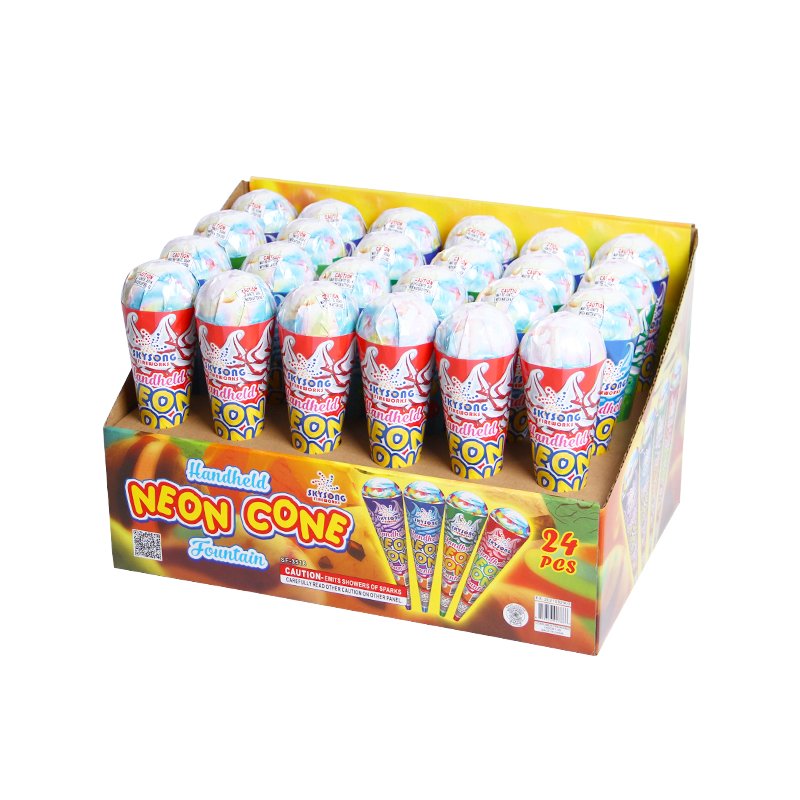 Handheld Neon Cone Fountain - Skysong Fireworks