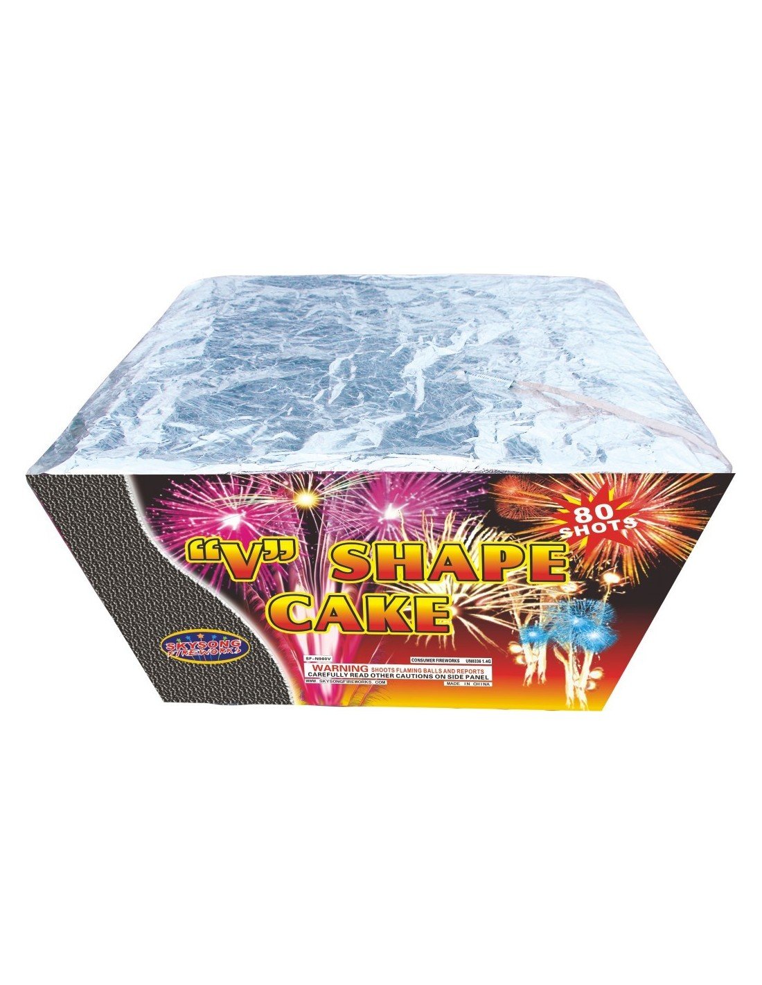 80Shots V Shape Cake - Skysong Fireworks